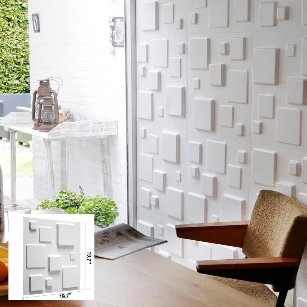 Wall Paneling for Interior - Textured Wall Panels Squares Design