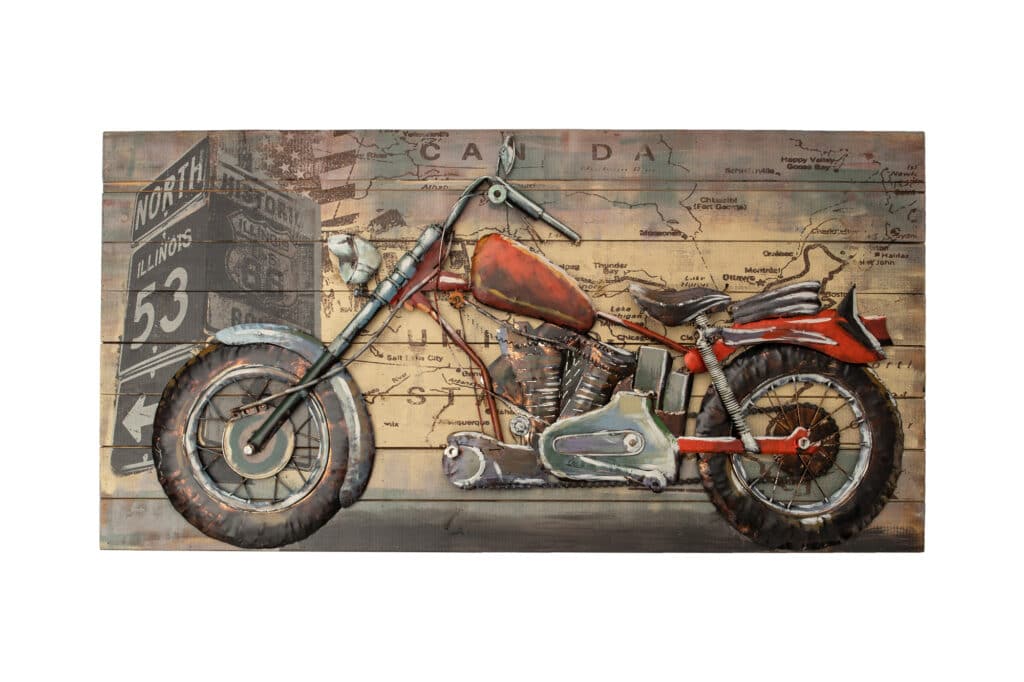 Motorcycle 3D Metal Wall Art: Unique and Handcrafted Home Decor