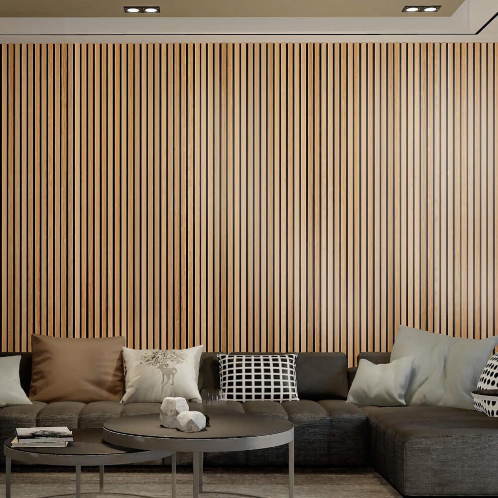 Elegant and Warm Wood Appeal: Acoustic Oak Wood Slat Panels