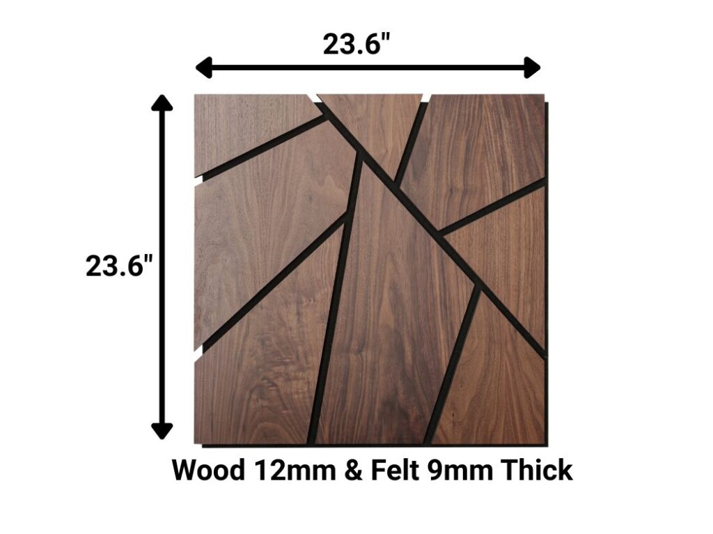 Acoustic Walnut Mosaic Square Panels for Sound Absorption
